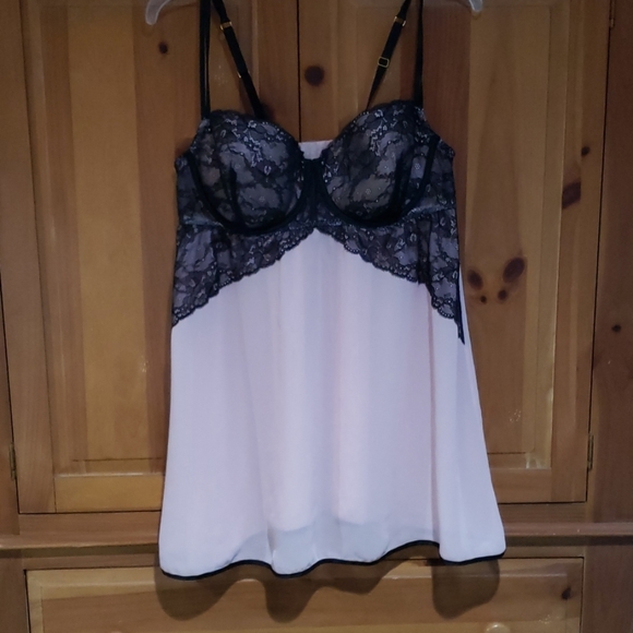 Cacique | Intimates & Sleepwear | Light Pink And Black Nighty | Poshmark